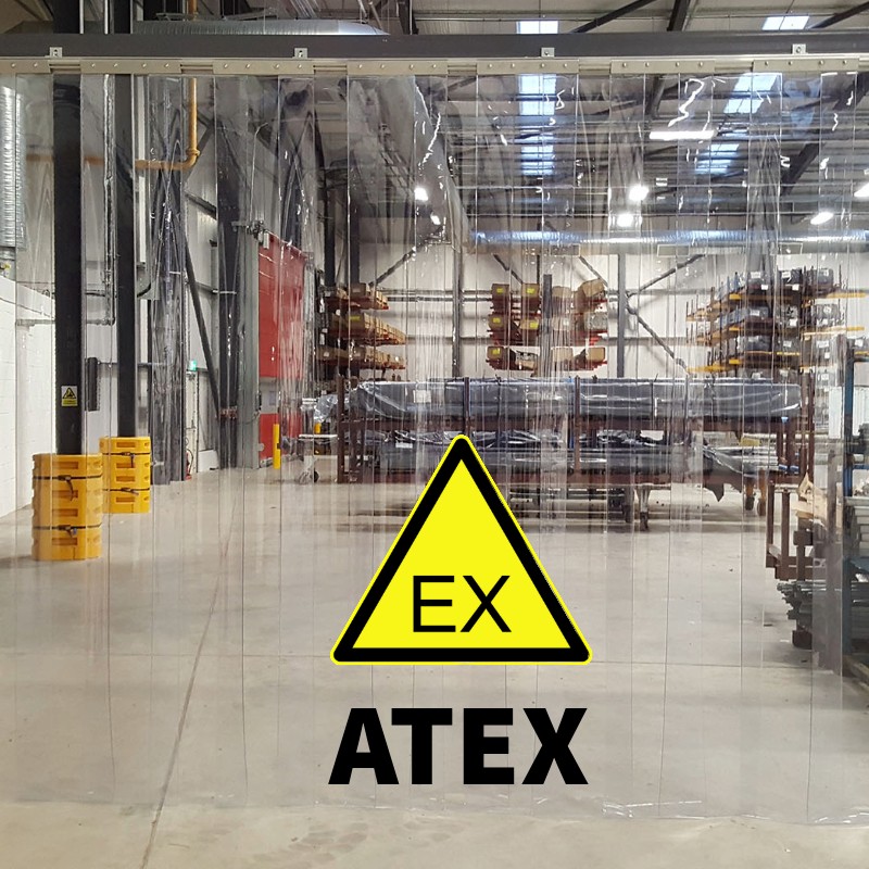 CORTINA DE LAMAS DE PVC ANTIESTÁTICAS ATEX